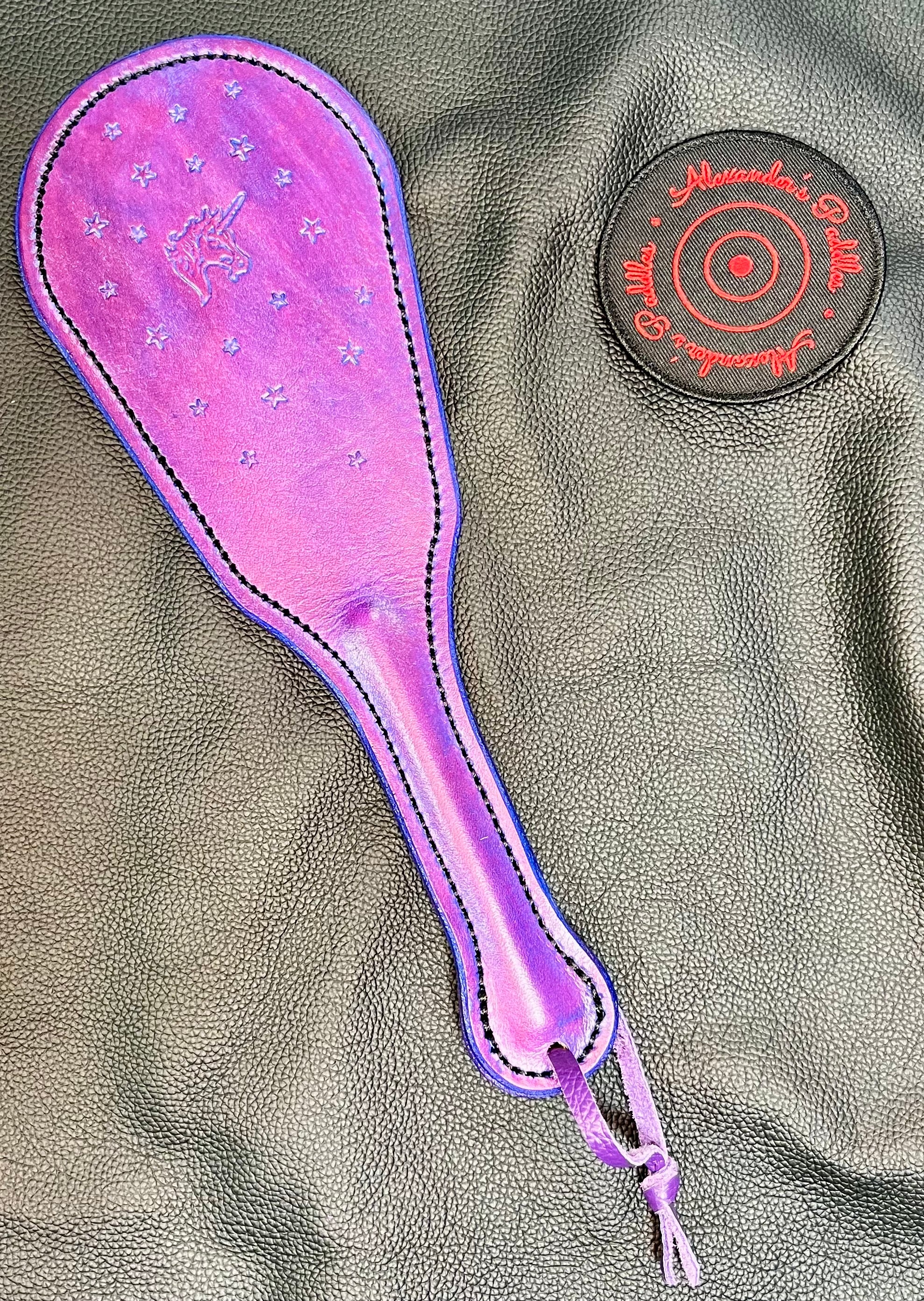 Leather Paddle: Purple Unicorn – AlexanderPaddles